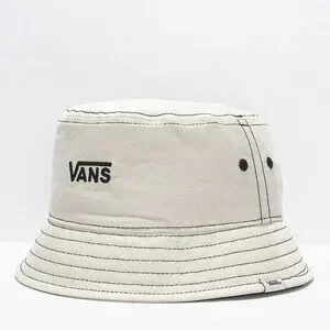 Vans | Accessories | Vans Cream Bucket Hat With Black Stitching And ...